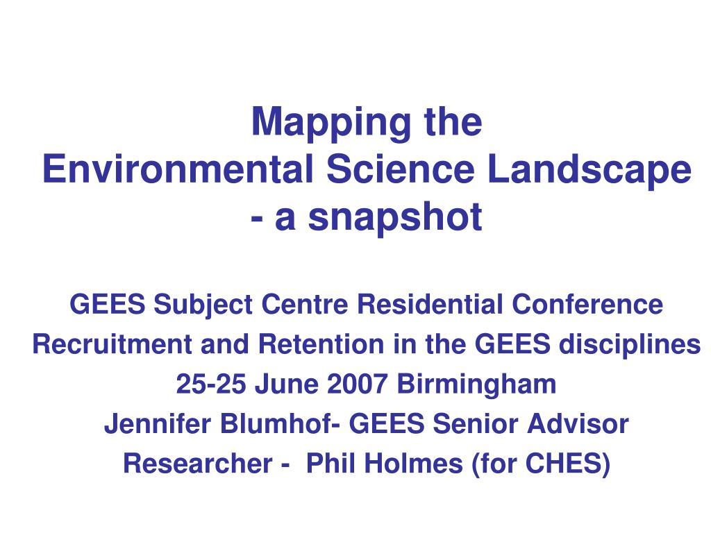 PPT - Mapping the Environmental Science Landscape - a snapshot ...