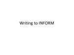 PPT - SPEAKING TO INFORM PowerPoint Presentation, free download - ID ...