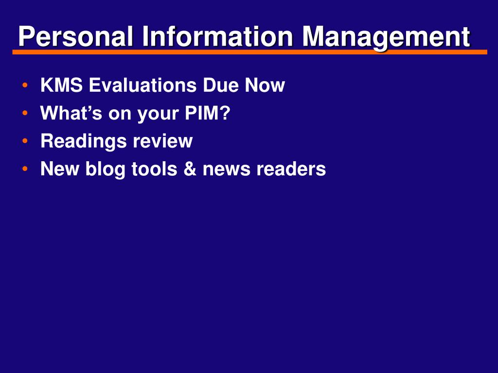PPT - Personal Information Management PowerPoint Presentation, free ...