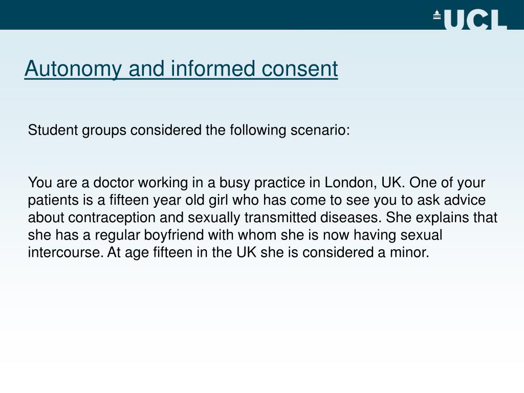 PPT - Autonomy and informed consent PowerPoint Presentation, free ...
