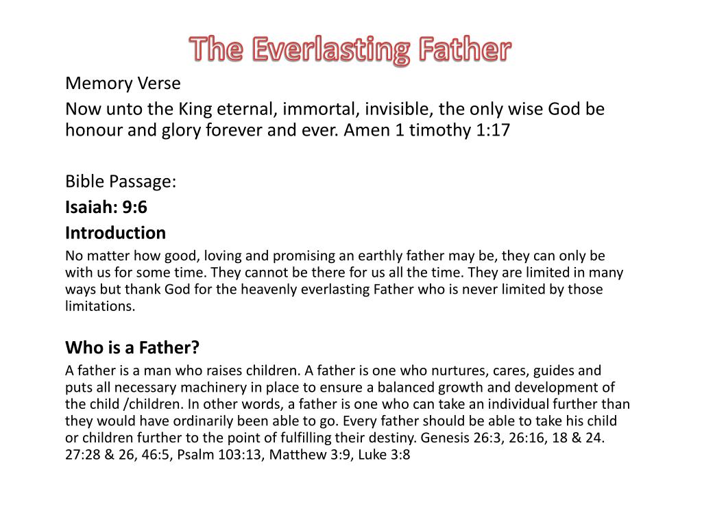 PPT - The Everlasting Father PowerPoint Presentation, free download ...