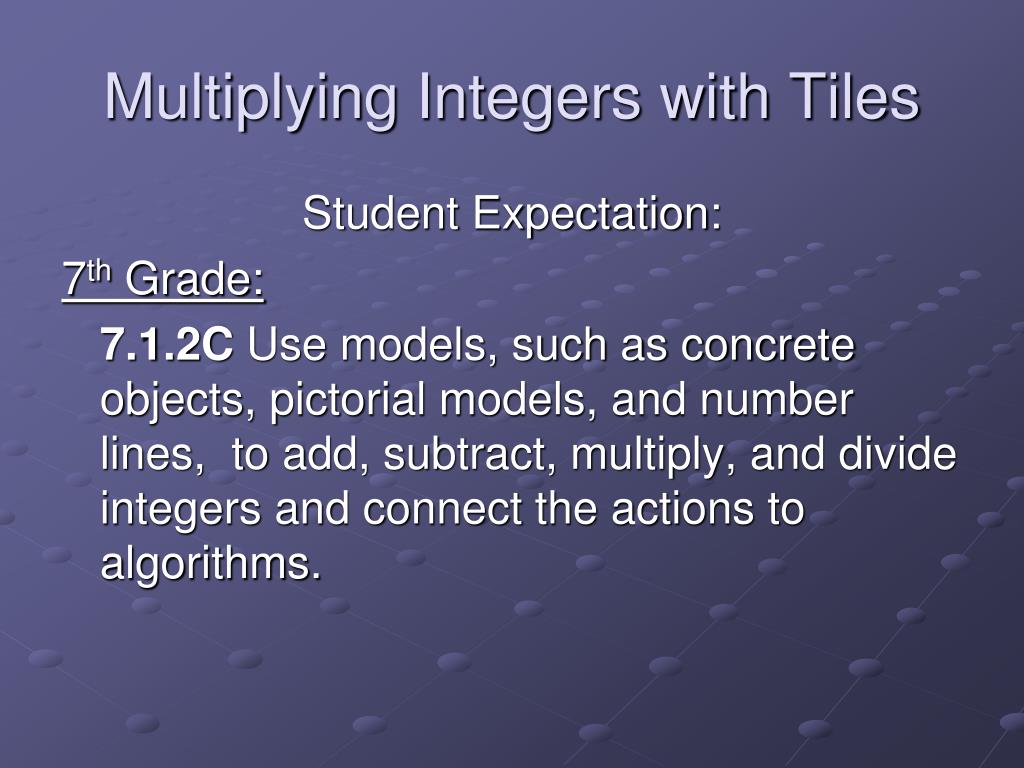 PPT - Multiplying Integers with Tiles PowerPoint Presentation, free ...
