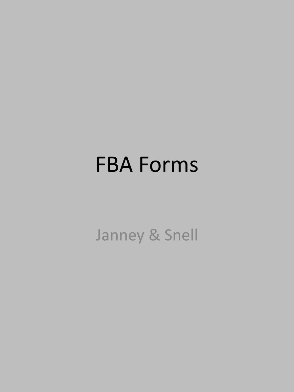 PPT - FBA Forms PowerPoint Presentation, free download - ID:2760887