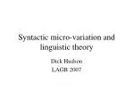 PPT - Linguistic Theory PowerPoint Presentation, free download - ID:3093633