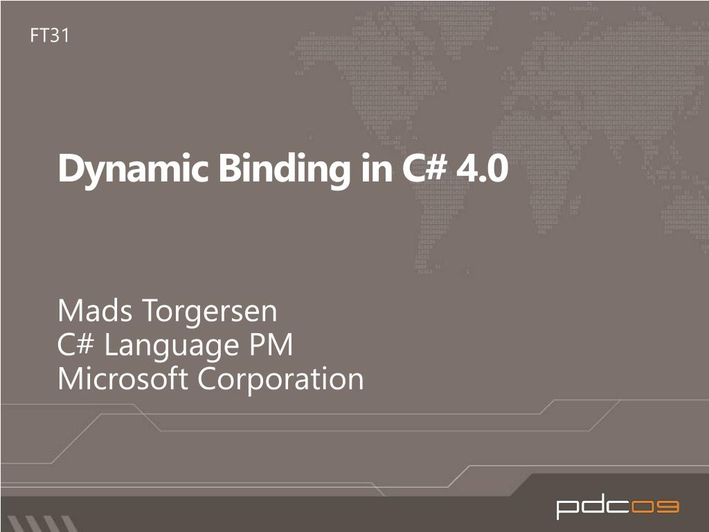 PPT - Dynamic Binding in C# 4.0 PowerPoint Presentation, free download ...