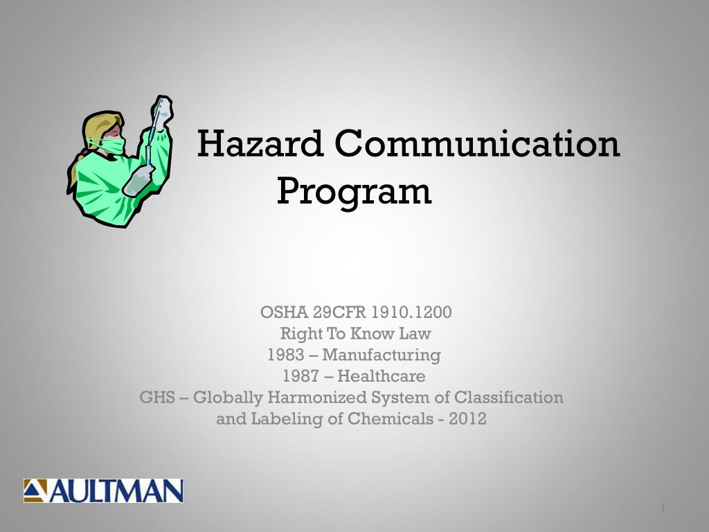 PPT - Hazard Communication Program PowerPoint Presentation, free ...