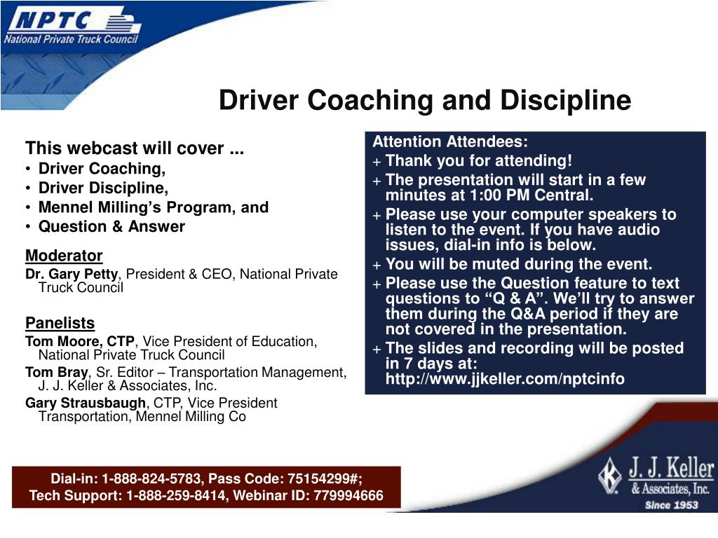 PPT - Enhancing Driver Coaching and Discipline for Improved Logistics ...