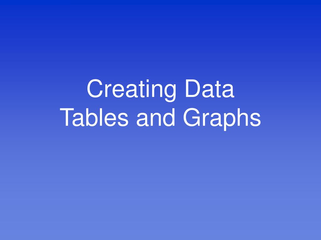 PPT - Creating Data Tables and Graphs PowerPoint Presentation, free ...