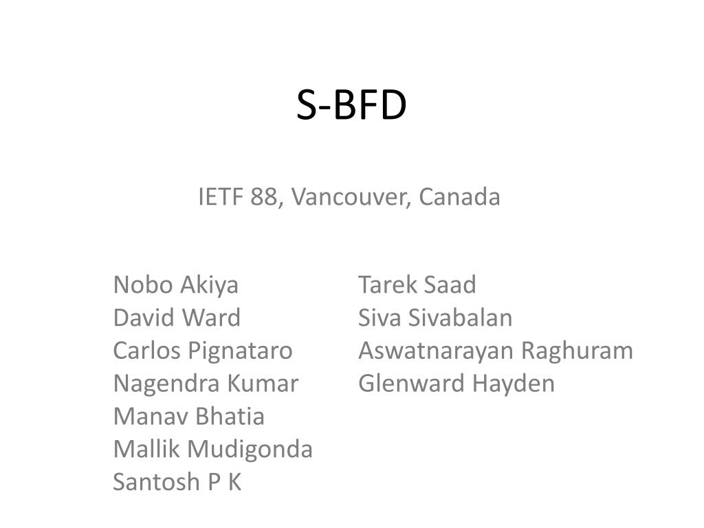 PPT - S-BFD PowerPoint Presentation, free download - ID:2778502