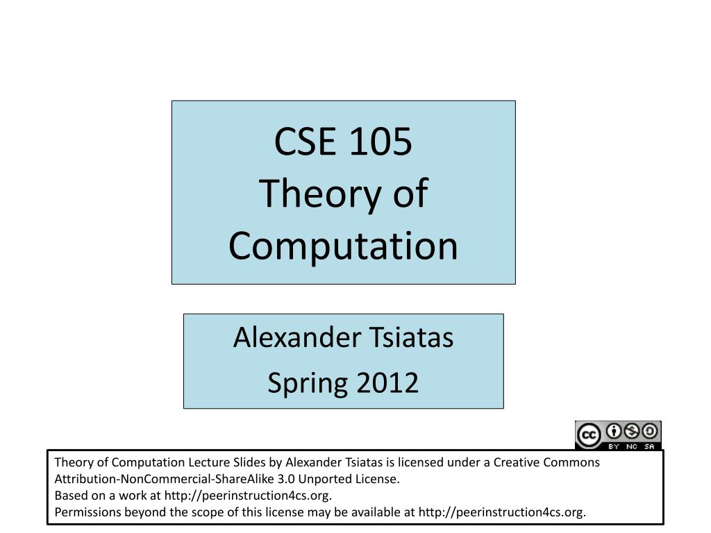 PPT - CSE 105 Theory of Computation PowerPoint Presentation, free download - ID:2778536