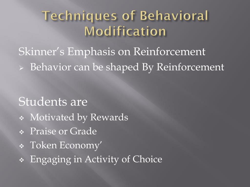 PPT - Techniques of Behavioral Modification PowerPoint Presentation ...