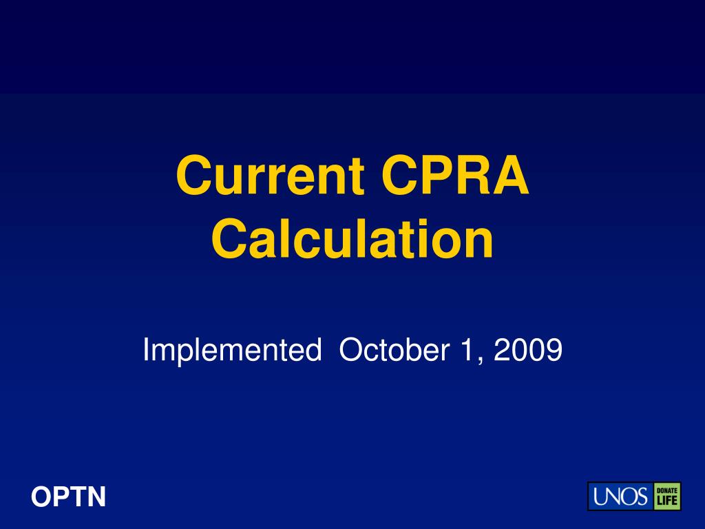 PPT - Current CPRA Calculation PowerPoint Presentation, free download ...