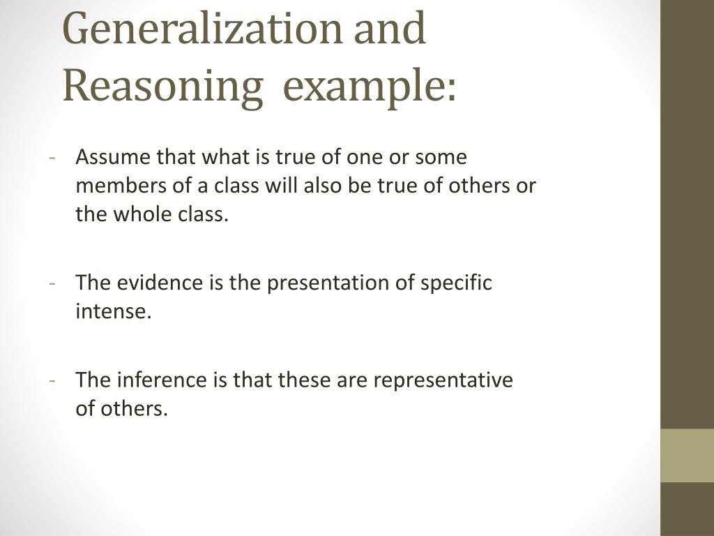 PPT - Generalization and Reasoning example: PowerPoint Presentation ...