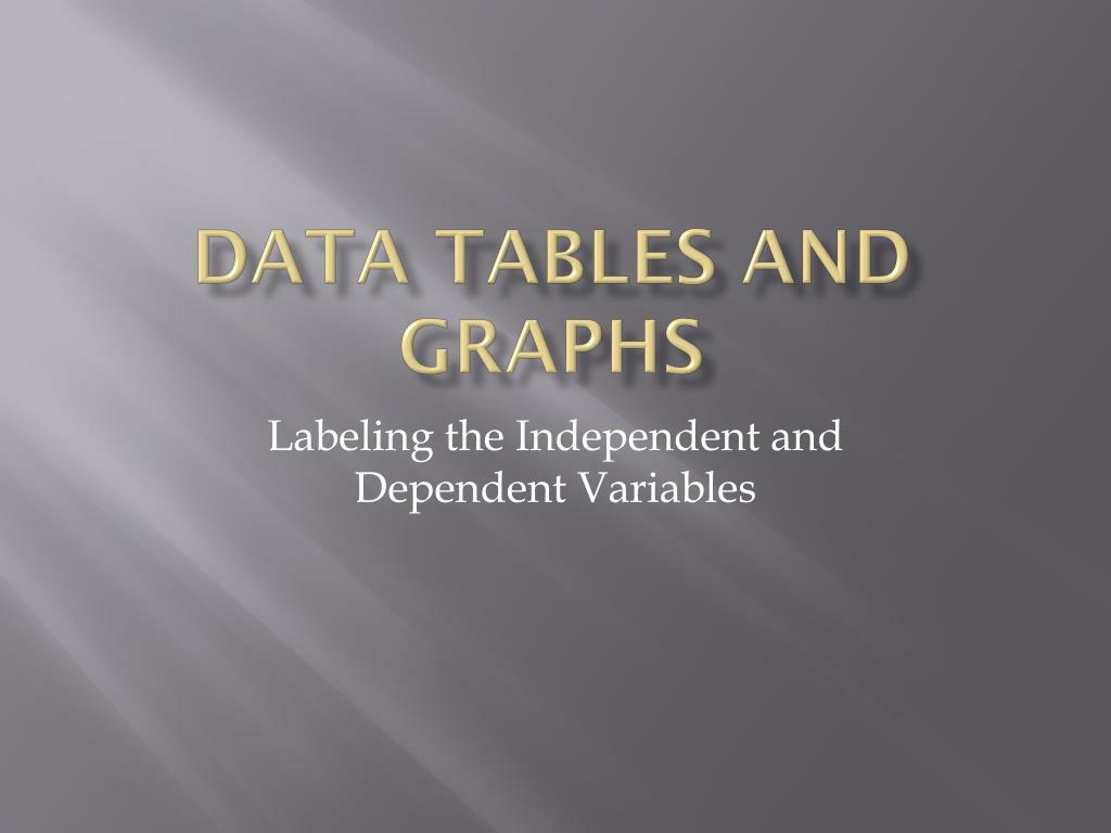 PPT - Data Tables and Graphs PowerPoint Presentation, free download ...