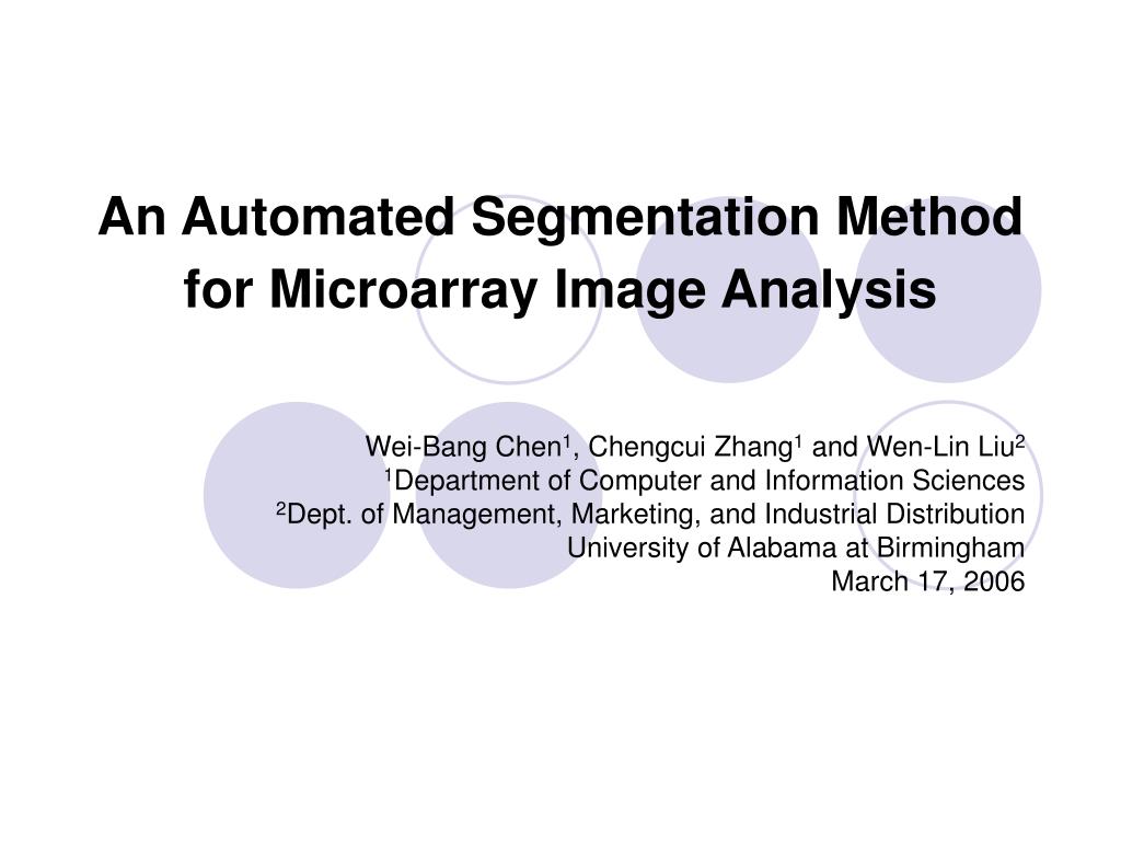 PPT - An Automated Segmentation Method for Microarray Image Analysis PowerPoint Presentation ...