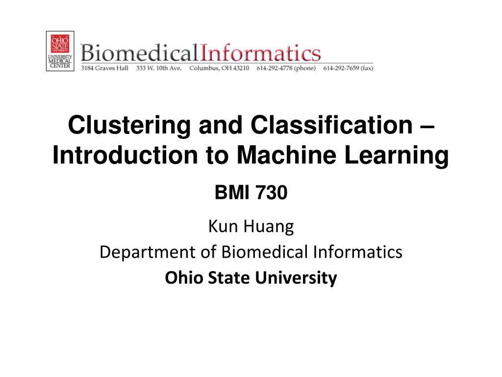 PPT - Clustering and Classification – Introduction to Machine Learning ...