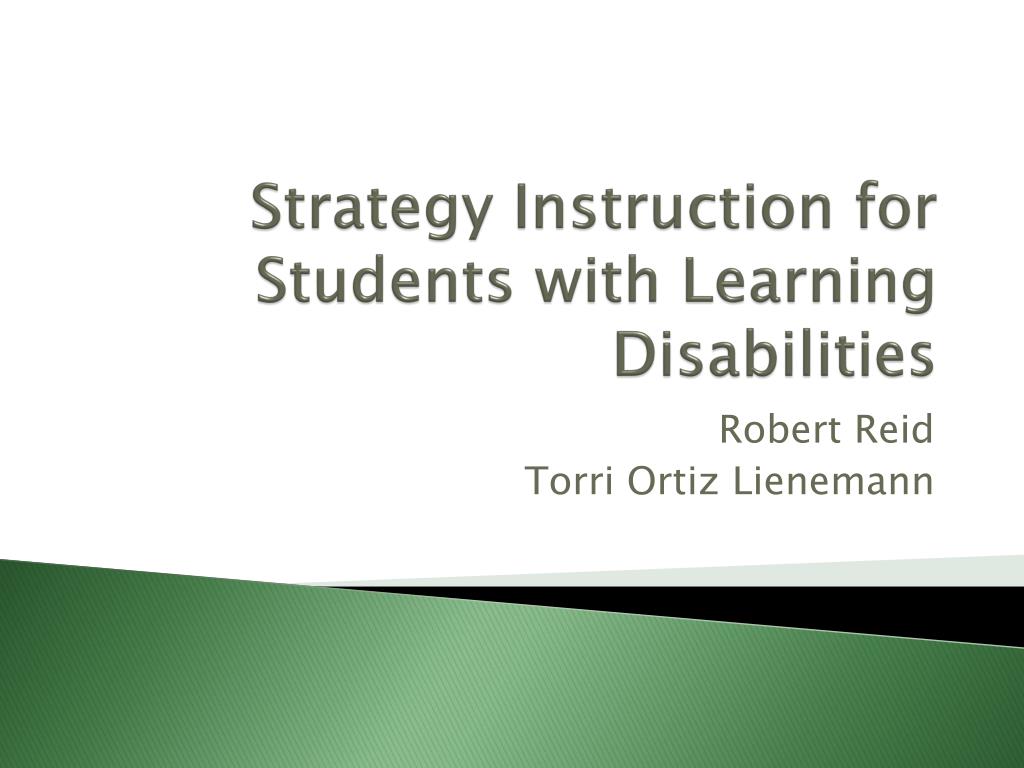 PPT - Strategy Instruction for Students with Learning Disabilities ...