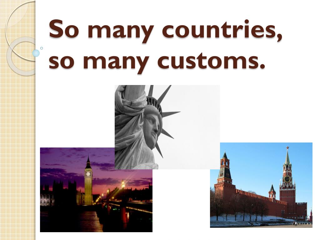 PPT - So many countries, so many customs. PowerPoint Presentation, free ...