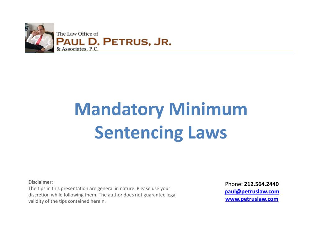 PPT - Mandatory Minimum Sentencing Laws PowerPoint Presentation, free ...