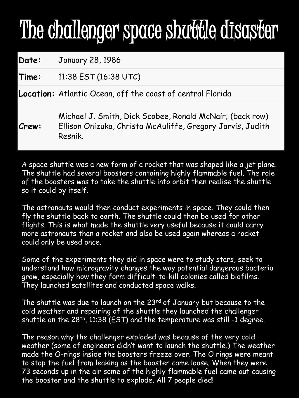 PPT - The challenger space shuttle disaster PowerPoint Presentation ...