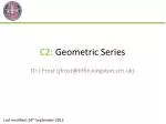 PPT - 12.5 Infinite geometric Series PowerPoint Presentation, free ...