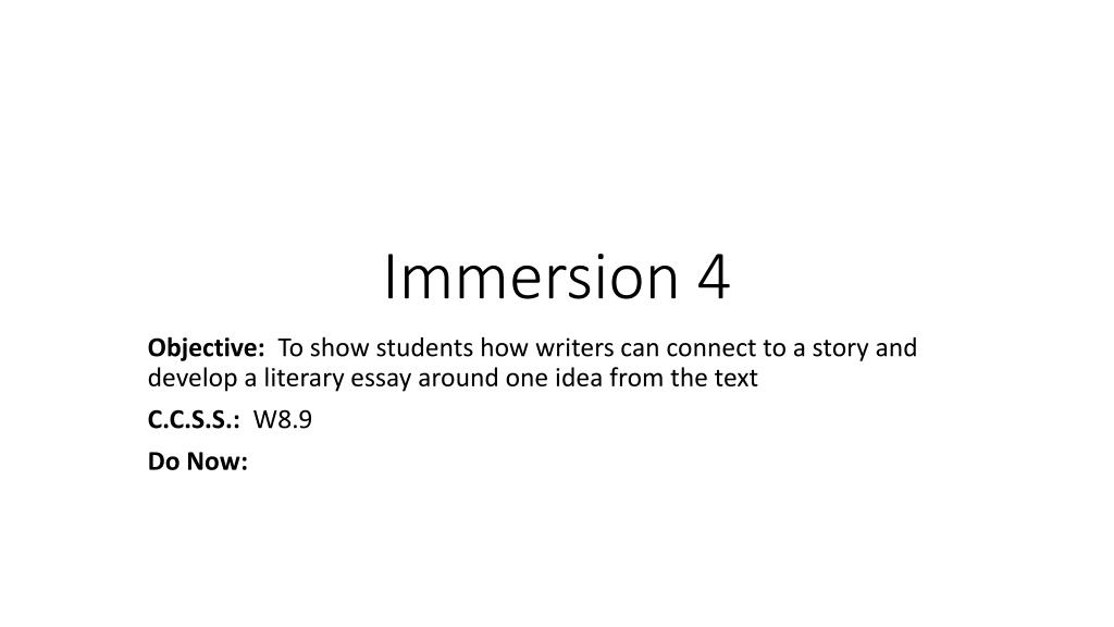 PPT - Literary Essay Writing Immersion: Exploring 'The Marble Champ ...