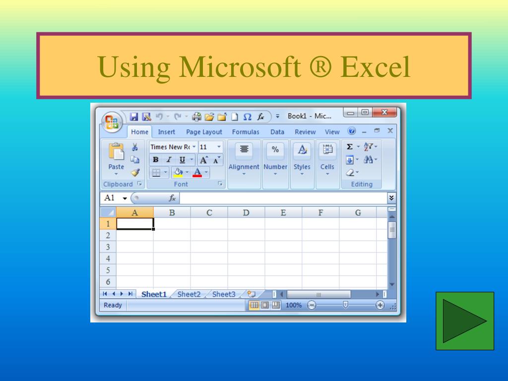 PPT - Using Microsoft ® Excel PowerPoint Presentation, free download ...