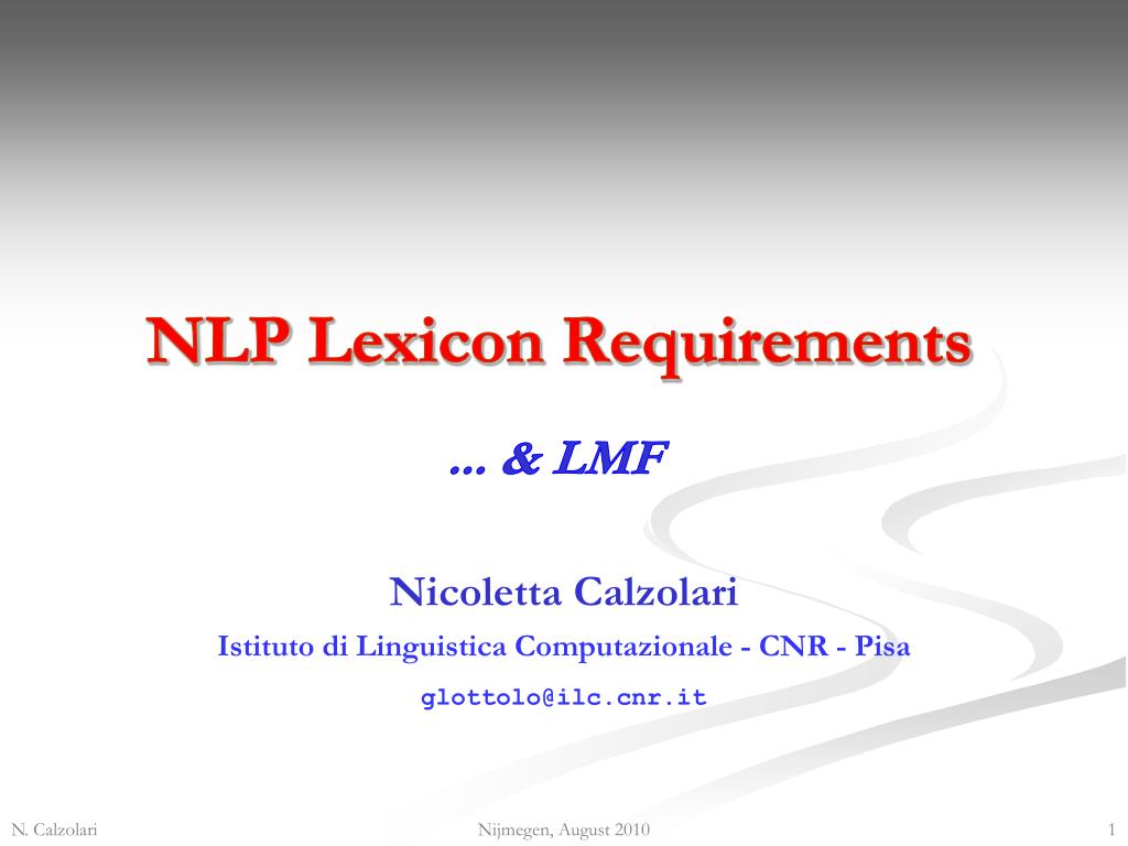 PPT - NLP Lexicon Requirements PowerPoint Presentation, free download ...