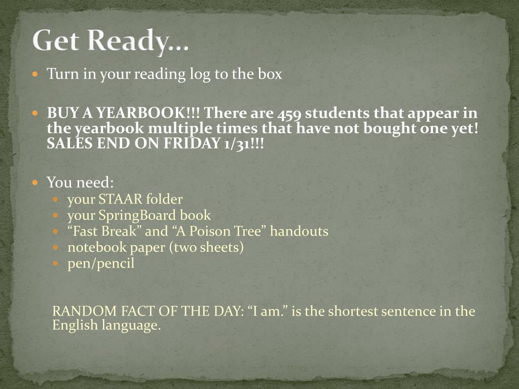 PPT - Get Ready… PowerPoint Presentation, free download - ID:2798259