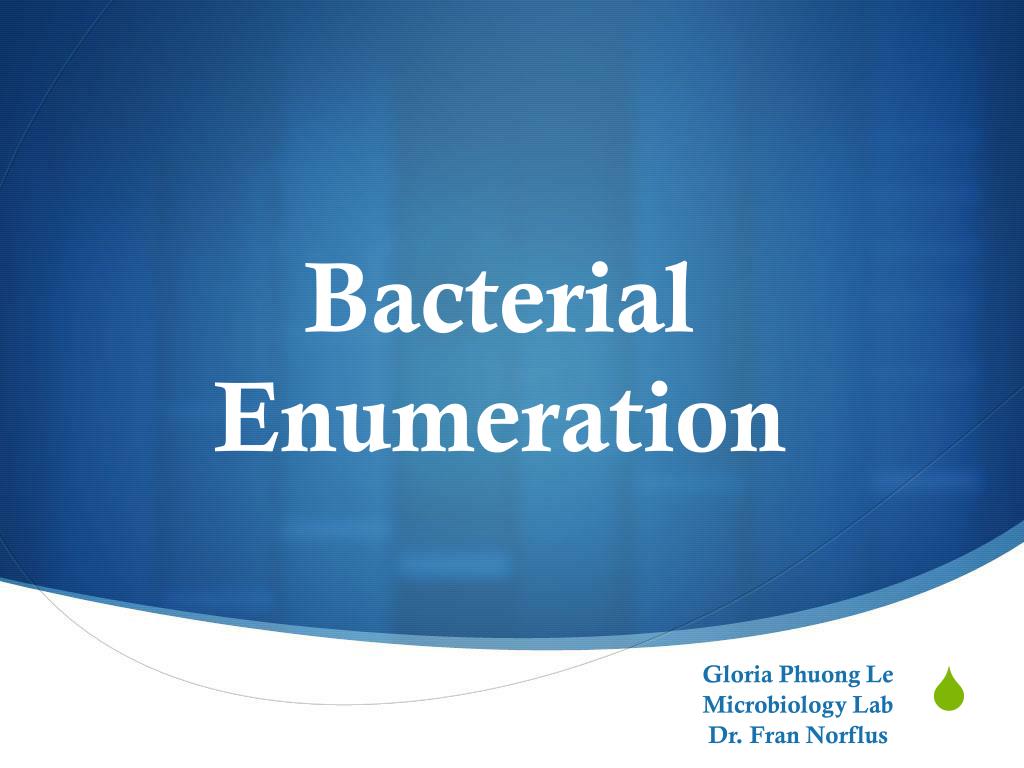 PPT - Bacterial Enumeration PowerPoint Presentation, free download - ID ...