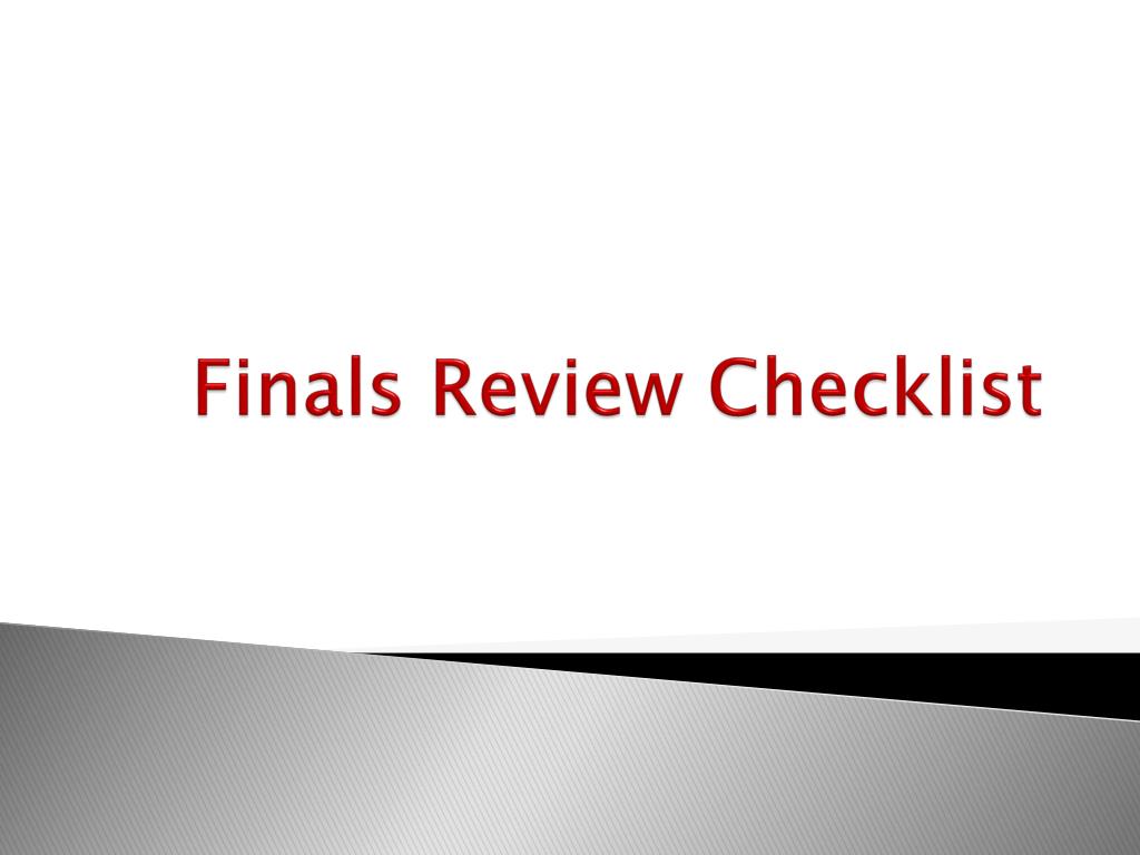 PPT - Finals Review Checklist PowerPoint Presentation, free download ...