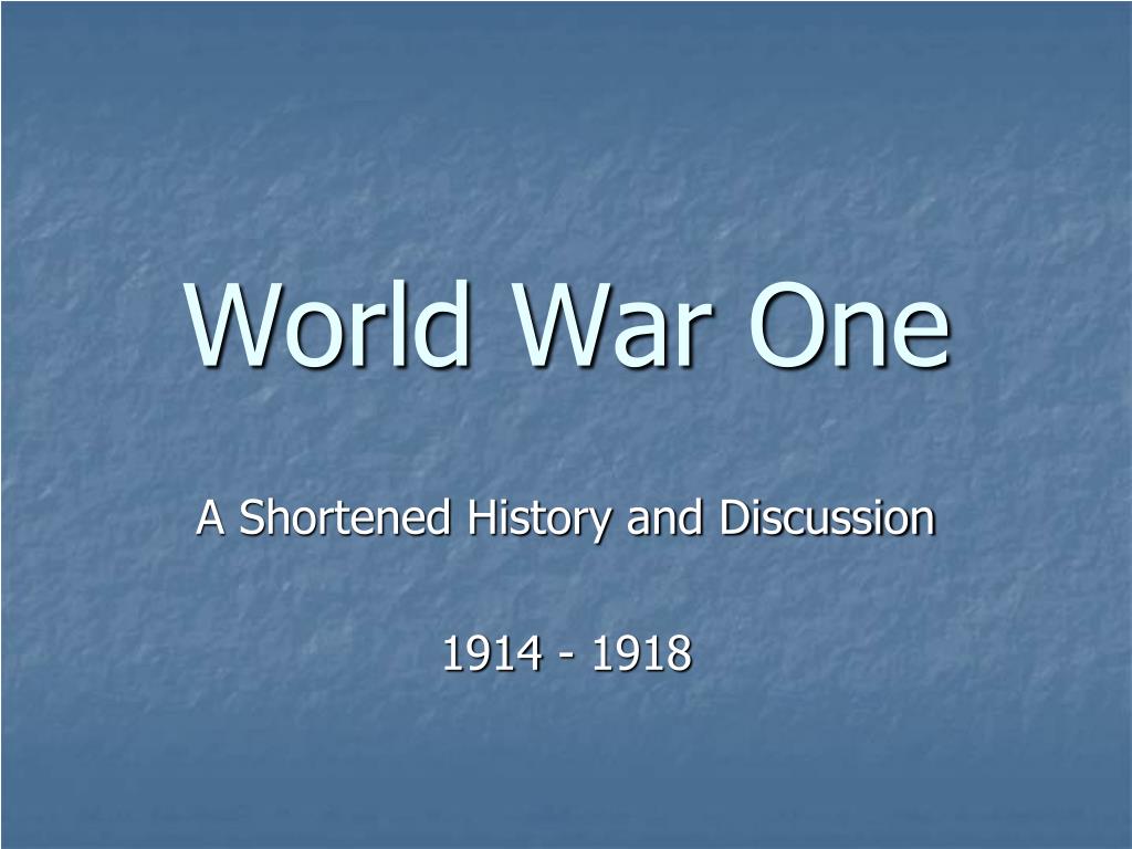 PPT - World War One PowerPoint Presentation, free download - ID:2800610