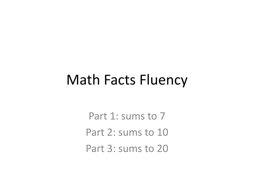 PPT - Math Facts Fluency PowerPoint Presentation, free download - ID ...