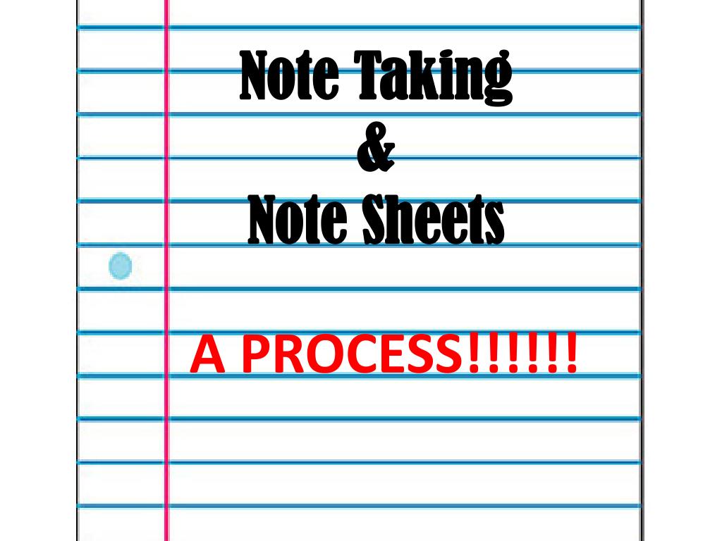 PPT - Note Taking & Note Sheets PowerPoint Presentation, free download ...