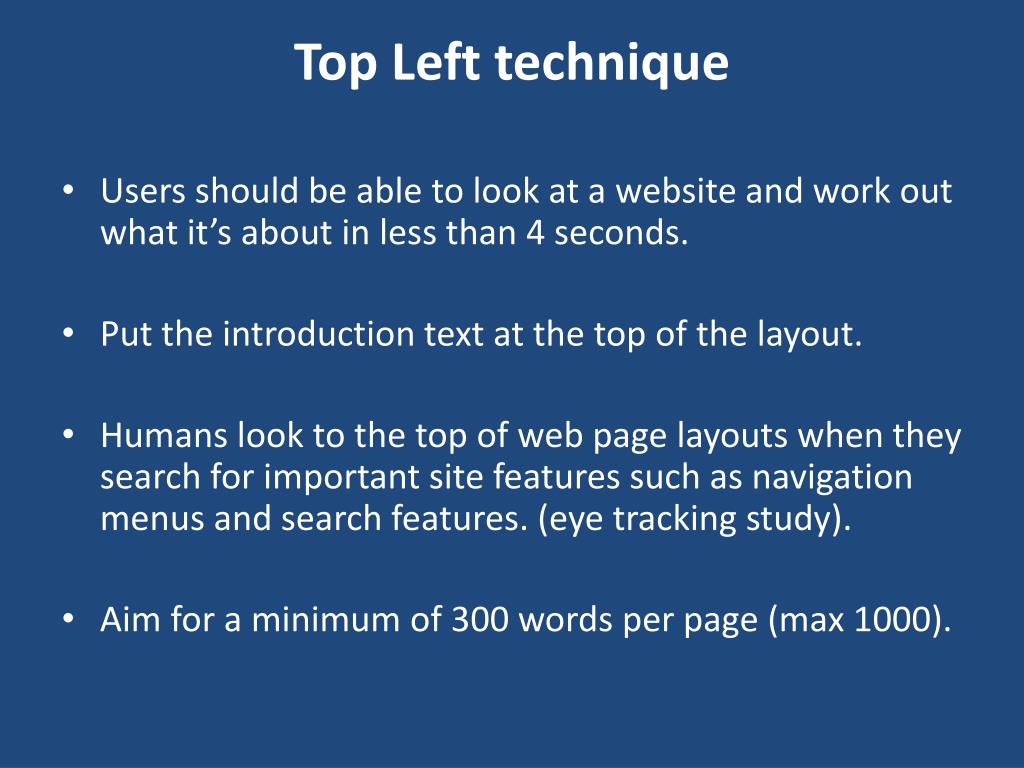 PPT - Top Left technique PowerPoint Presentation, free download - ID ...
