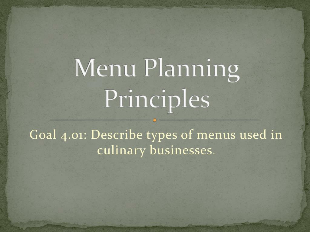 PPT - Menu Planning Principles PowerPoint Presentation, free download ...