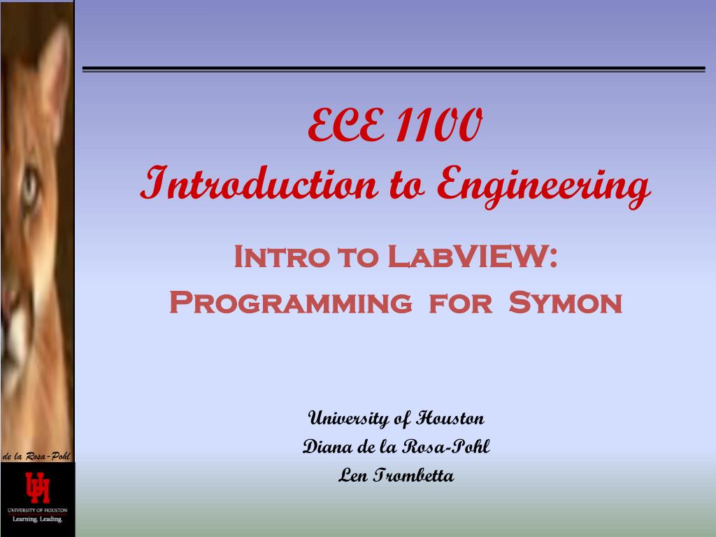 PPT - ECE 1100 Introduction to Engineering PowerPoint Presentation ...