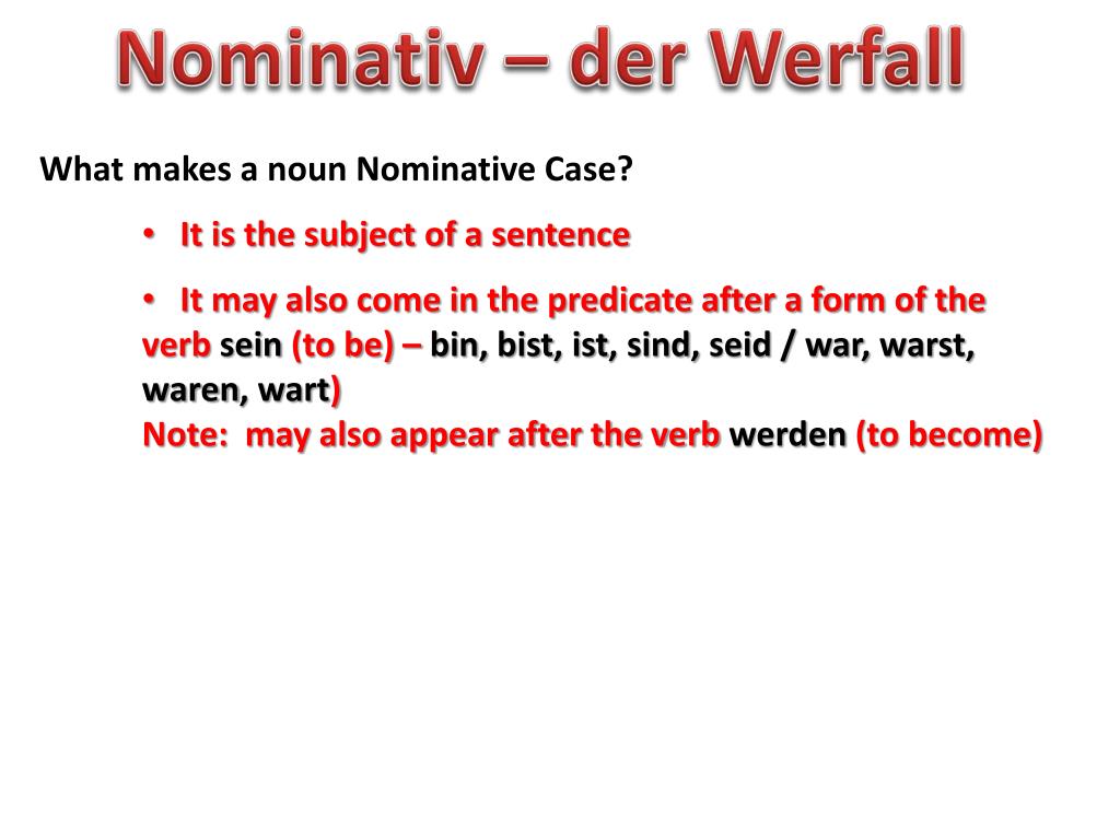 PPT - What makes a noun Nominative Case? PowerPoint Presentation, free ...