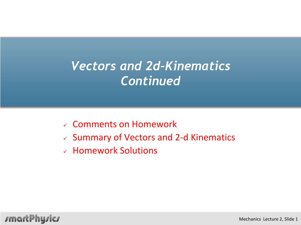 PPT - Vectors and 2d-Kinematics Continued PowerPoint Presentation, free ...