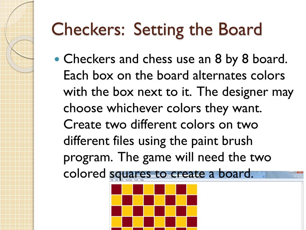 PPT - Checkers: Setting the Board PowerPoint Presentation, free ...