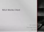 PPT - MLA Works Cited PowerPoint Presentation, free download - ID:6798633