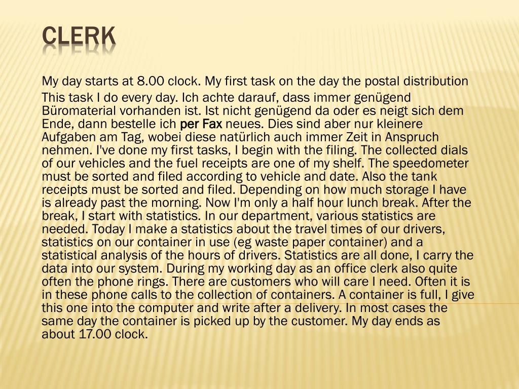 PPT - Clerk PowerPoint Presentation, free download - ID:2830888