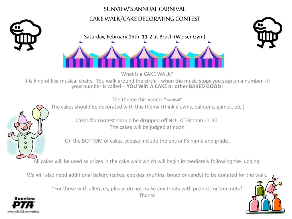 PPT - Join Us for Sunview's Annual Carnival Cake Walk and Decorating ...