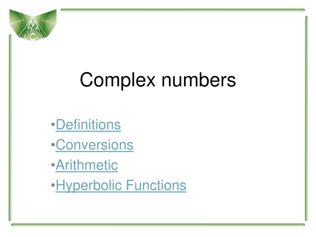 PPT - Complex numbers PowerPoint Presentation, free download - ID:2835683