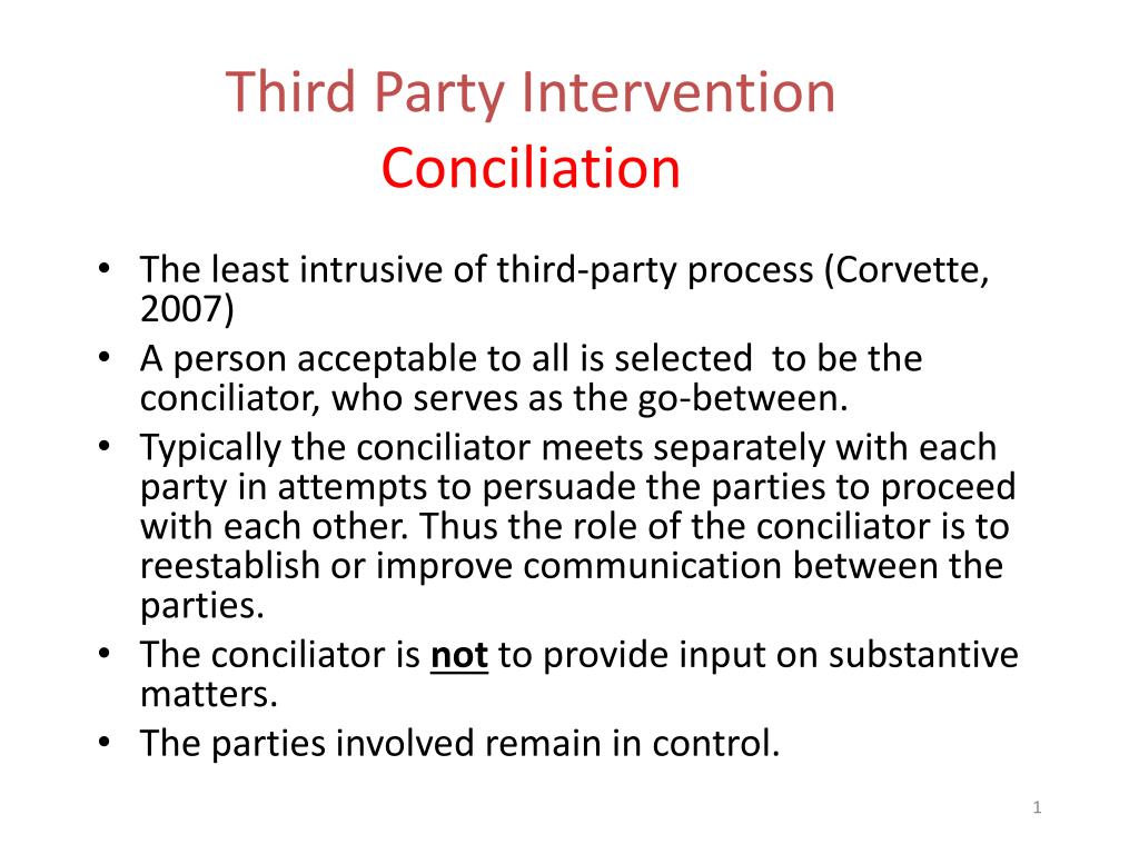 PPT - Third Party Intervention Conciliation PowerPoint Presentation ...