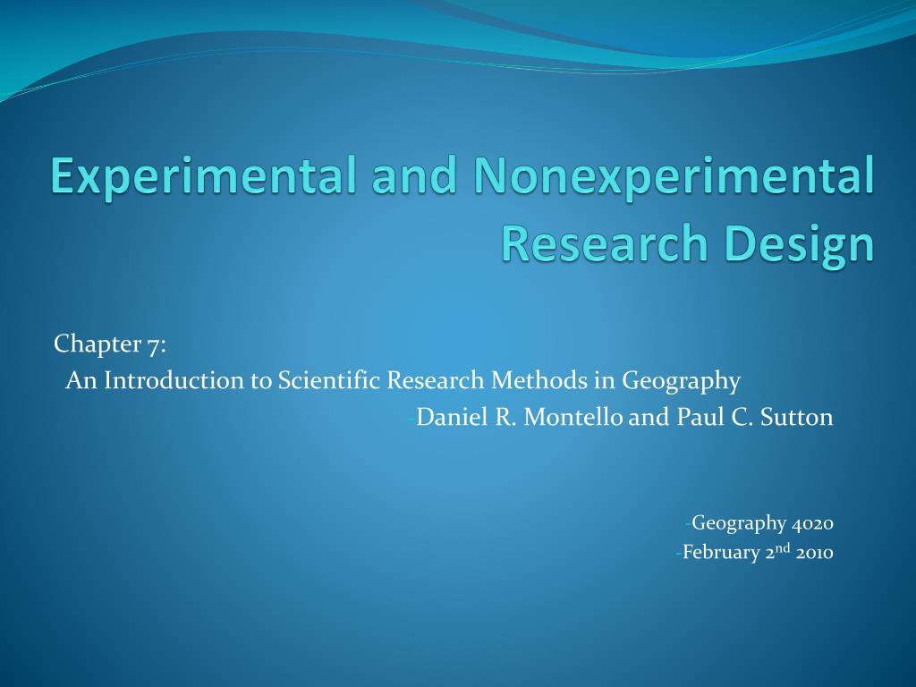 PPT - Experimental and Nonexperimental Research Design PowerPoint ...