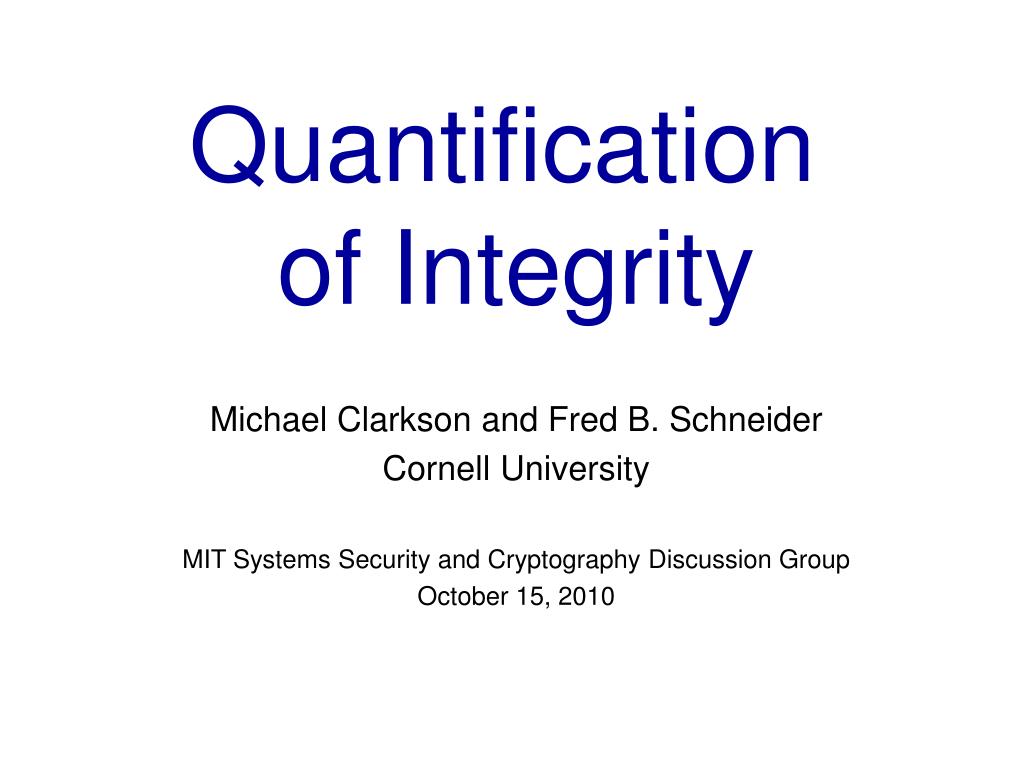 PPT - Quantification of Integrity PowerPoint Presentation, free ...