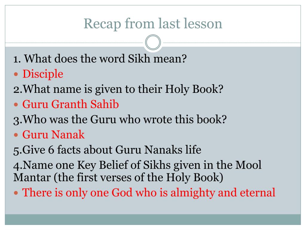 PPT - Recap from last lesson PowerPoint Presentation, free download ...