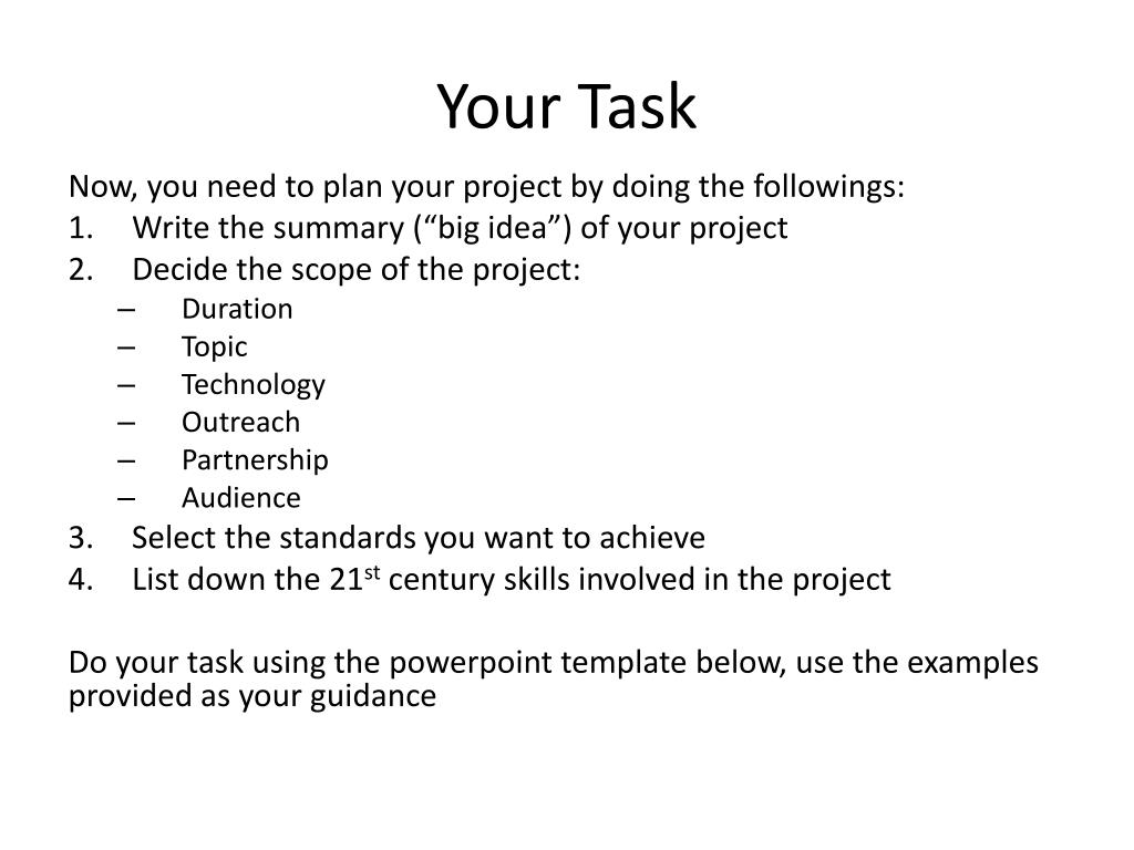 PPT - Your Task PowerPoint Presentation, free download - ID:2841430
