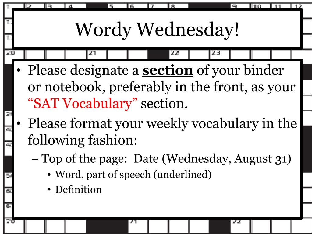 PPT - Wordy Wednesday! PowerPoint Presentation, free download - ID:2843797